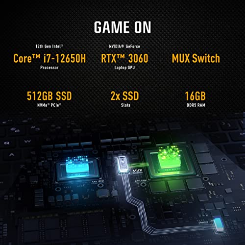 ASUS TUF Dash 15 (2022) Gaming Laptop, 15.6" 144Hz FHD Display, Intel Core i7-12650H, GeForce RTX 3060, 16GB DDR5, 512GB SSD, Thunderbolt 4, Windows 11 Home, Off Black, FX517ZM-AS73
