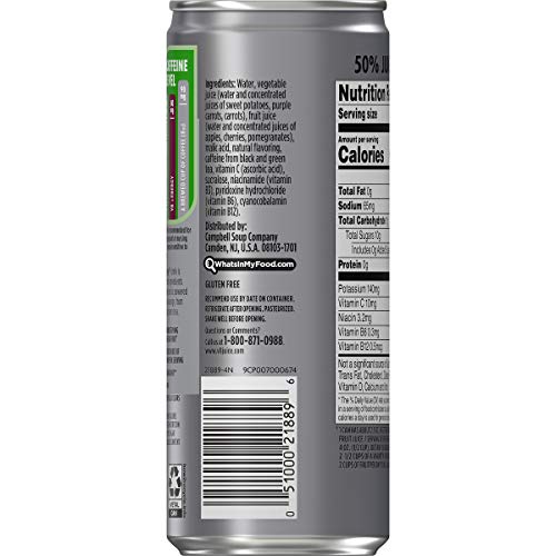 V8 +Energy, Healthy Energy Drink, Natural Energy from Tea, Black Cherry, 8 Ounce Can (Pack of 24)
