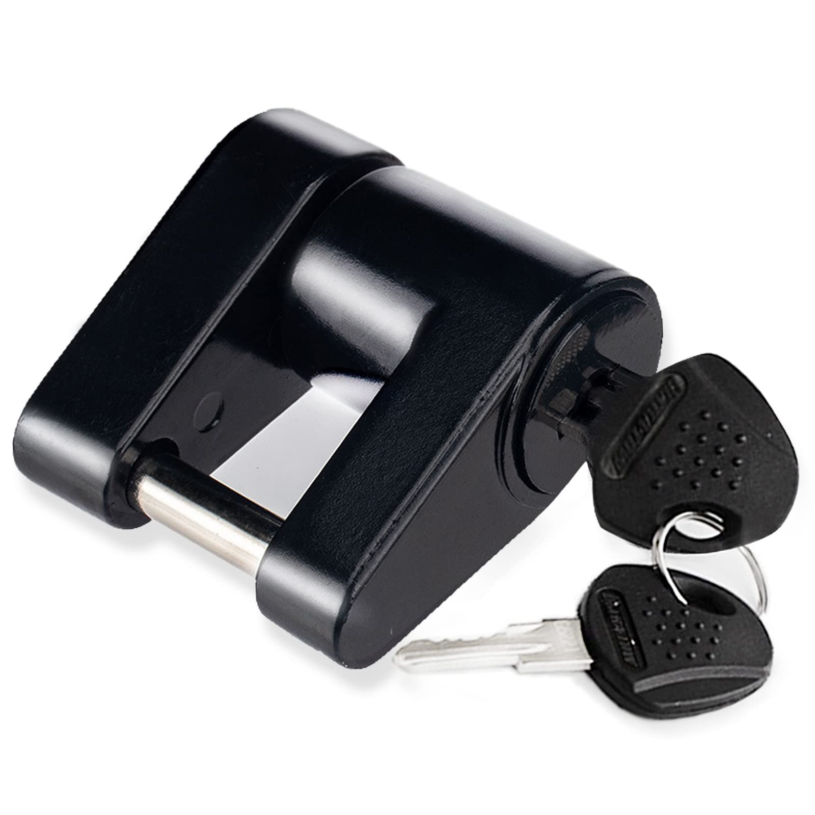 Trailer Hitch Coupler Lock, 1/4 "Diameter, 3/4" Span, Small Copper-plated Ball Cover Trailer Lock for Car, Tug, RV, Trucks (Black)