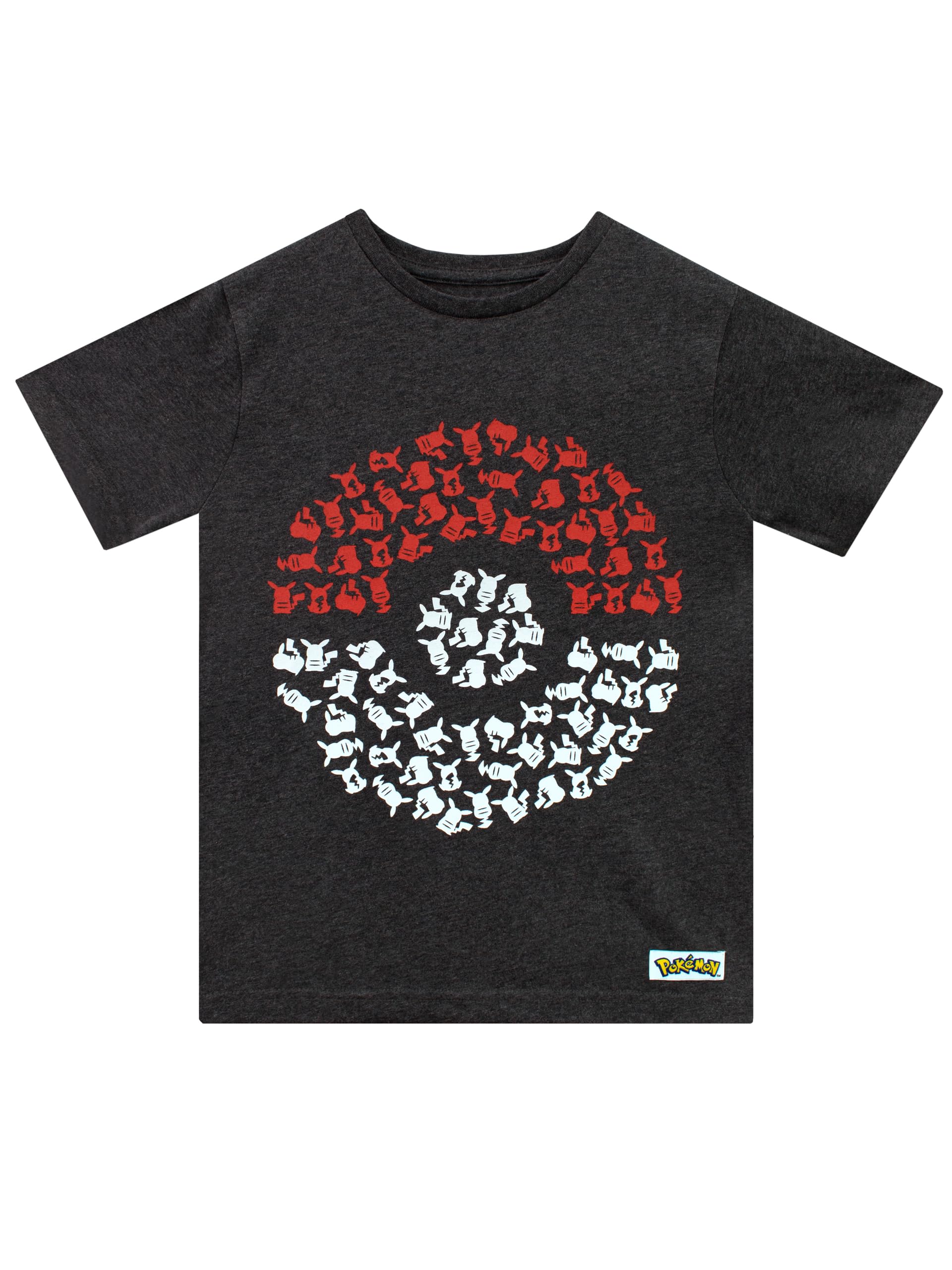 Pokémon T-Shirt | Boys Pikachu T Shirt | Pokeball Boys Tshirt | Official Pikachu Merchandise | 10 Black