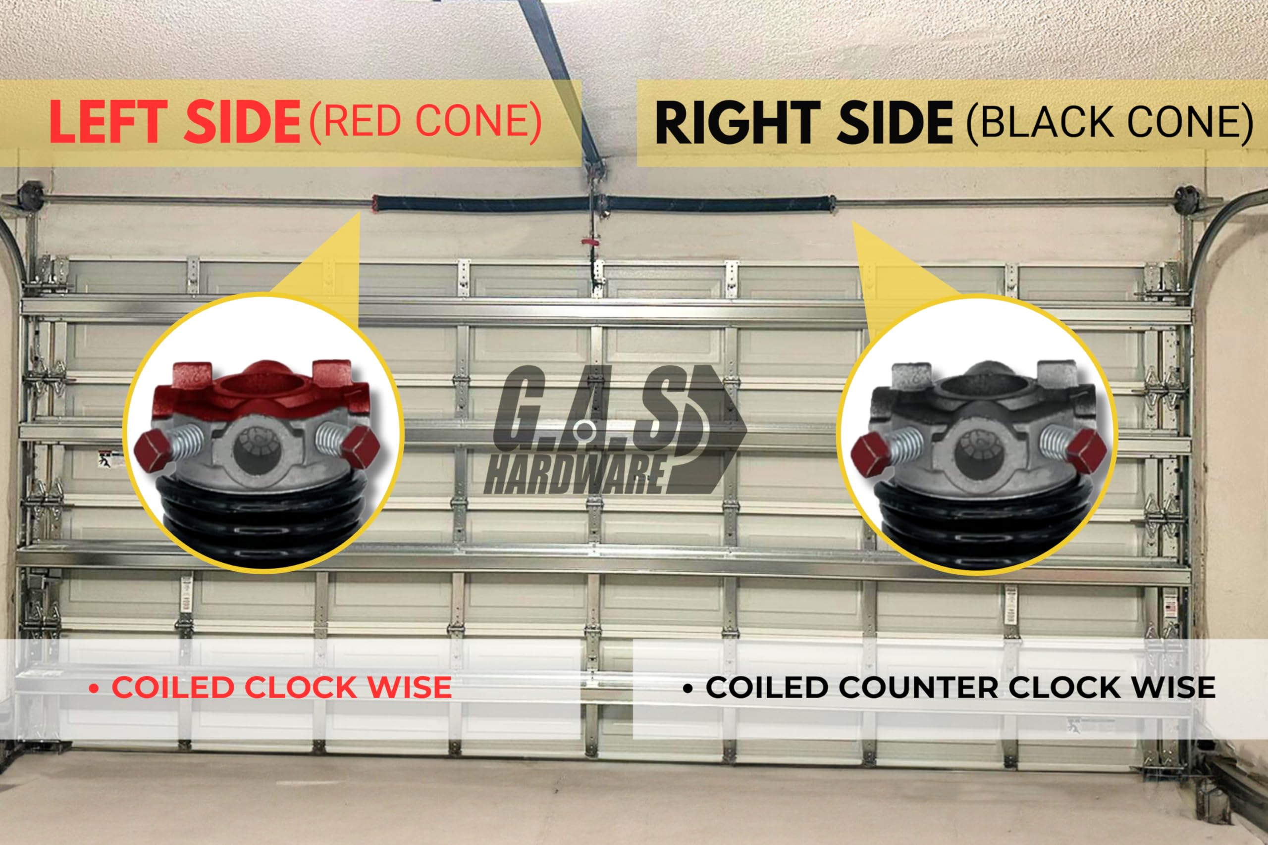 Garage Door Torsion Springs (243 x 1.75 x 35) | 1" Steel Bearing + Winding Bars | Left and Right Hand Wound Replacement (Pair)