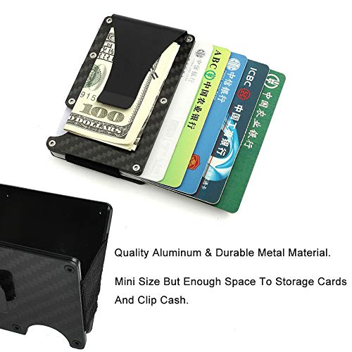 Golden^Li Metal Card Holder Money Clip, RFID Blocking Slim Carbon Fiber Wallet Minimalist Credit ID Card Holder for Men (set 2)