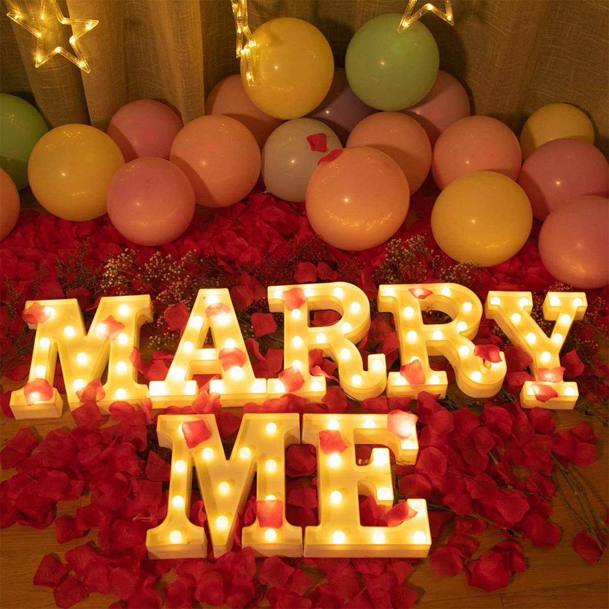 Laerjin Light Up Letters, Marquee Letters with Lights, Decorative Led Light Up Number, Light Up Number Sign for Night Light Wedding Birthday Party Christmas Home Bar - Letter Lights-V