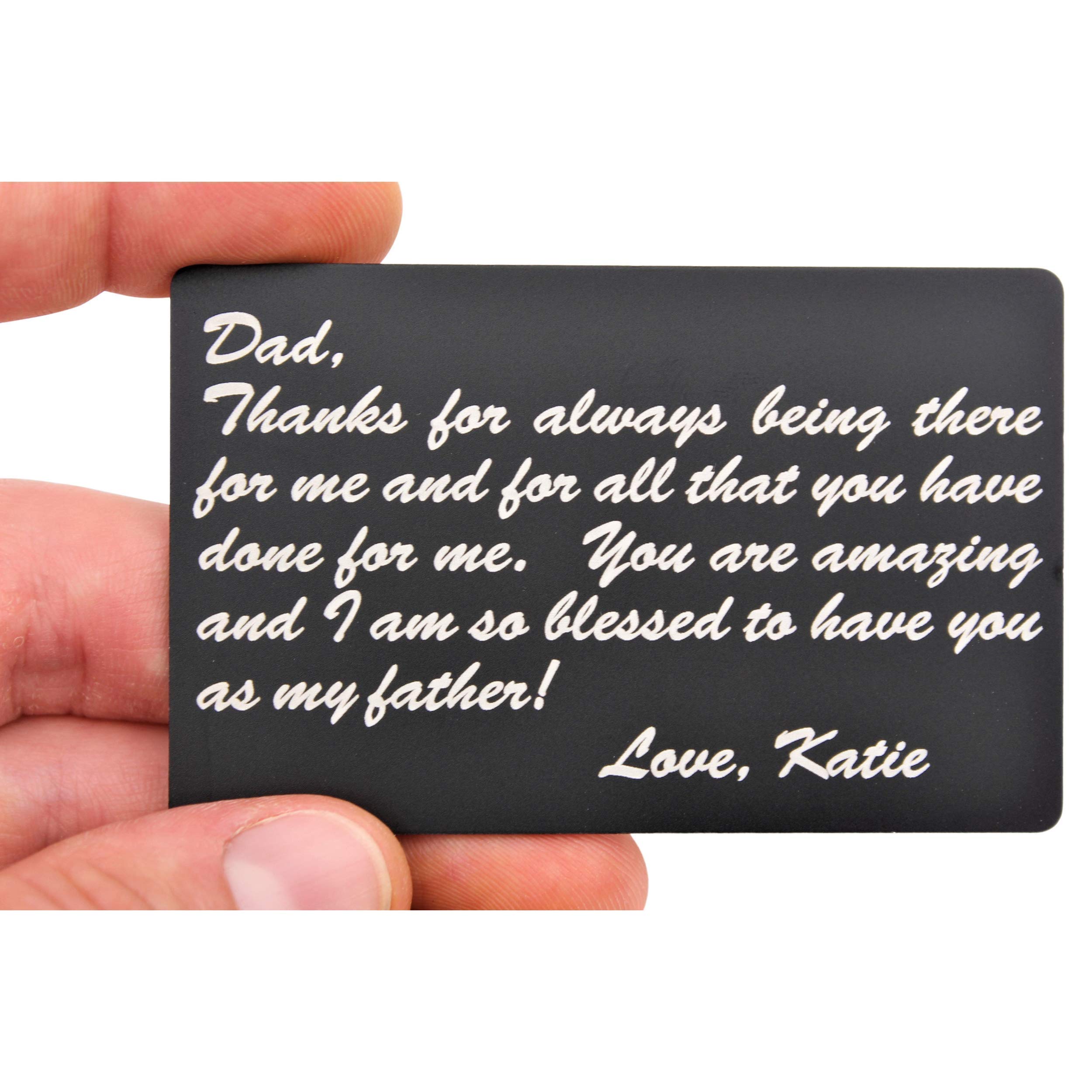 Personalized Engraved Metal Wallet Card, Anniversary Gifts For Men, Valentines Day Gifts For Husband, Aluminum Wallet Insert
