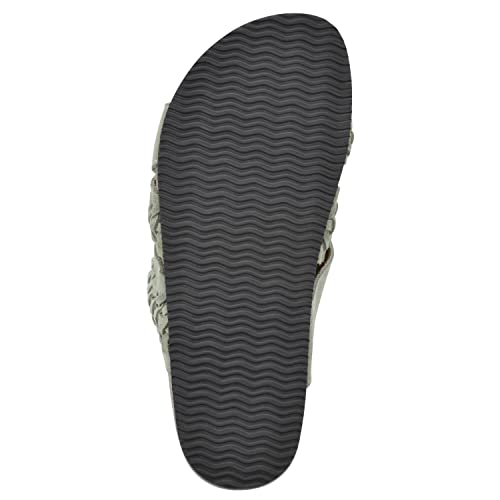 WHITE MOUNTAIN Women's Harding Footbed Sandal, Sage Green/Suede, 9 M