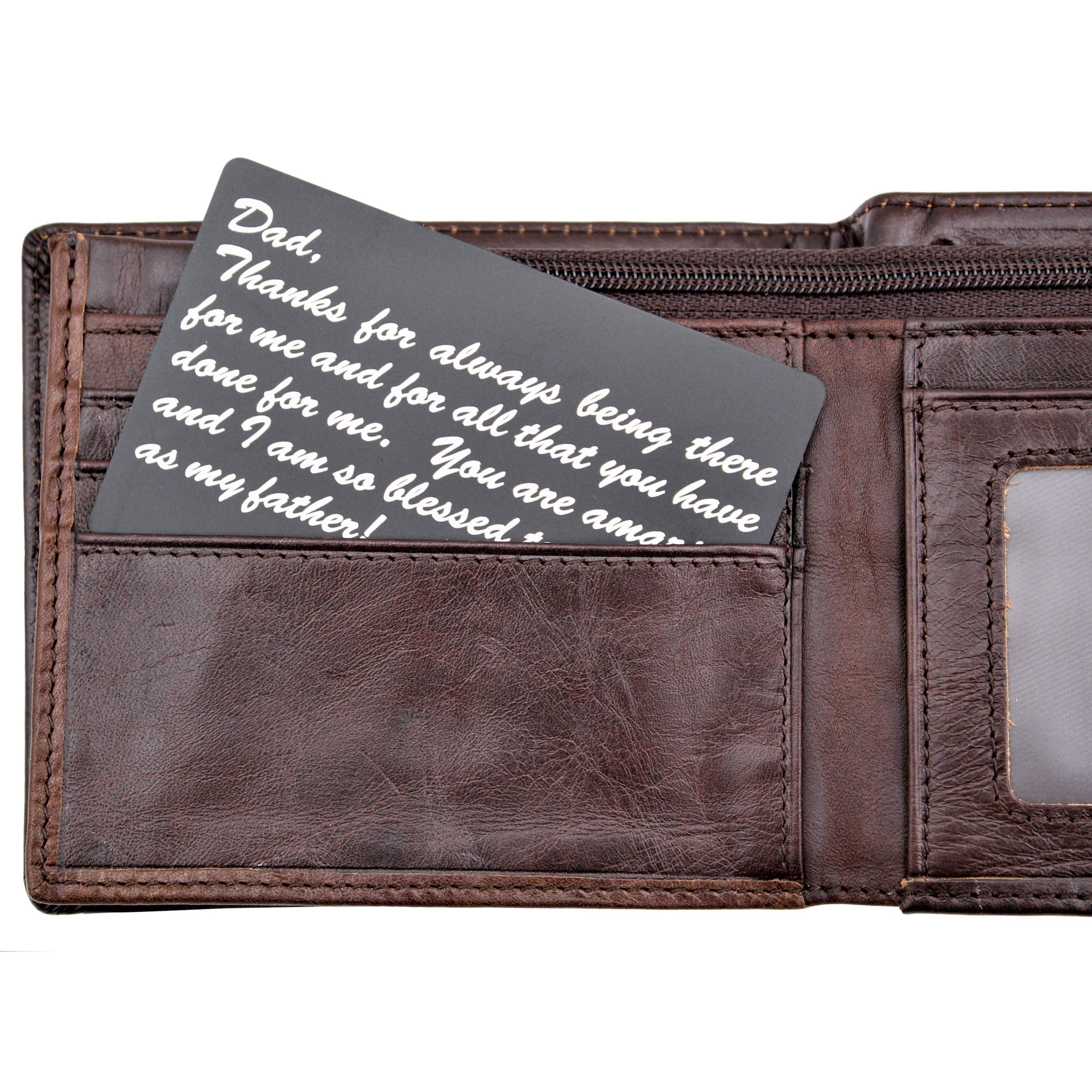 Personalized Engraved Metal Wallet Card, Anniversary Gifts For Men, Valentines Day Gifts For Husband, Aluminum Wallet Insert