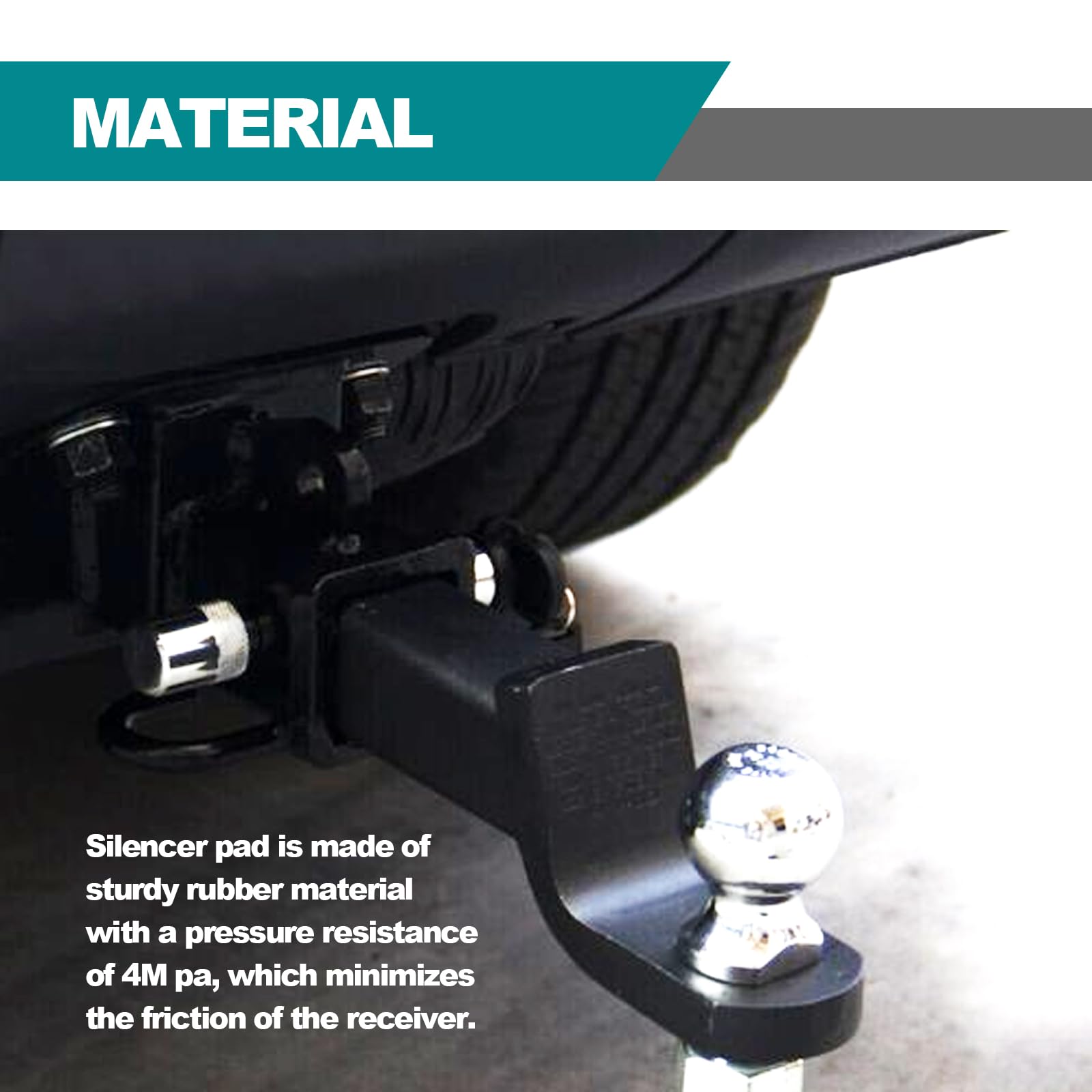3 Pack 2-inch Hitch Receiver Silencer Pad for Adjustable Ball Mounts Reduces Rattle & Eliminate Noise, Provides Cushion Between Hitch Receiver and Tow Hitches, Black