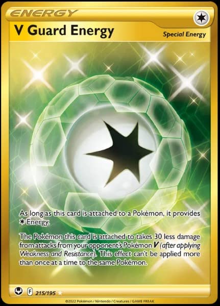 V Guard Energy 215/195- Silver Tempest - Full Art - Pokemon Gold Secret Rare Card