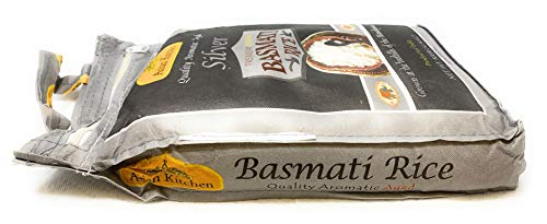 Asian Kitchen Silver White Basmati Rice Extra Long Aged 20lbs (9.08kg) ~ All Natural | Gluten Friendly | Vegan | Indian Origin | Export Quality