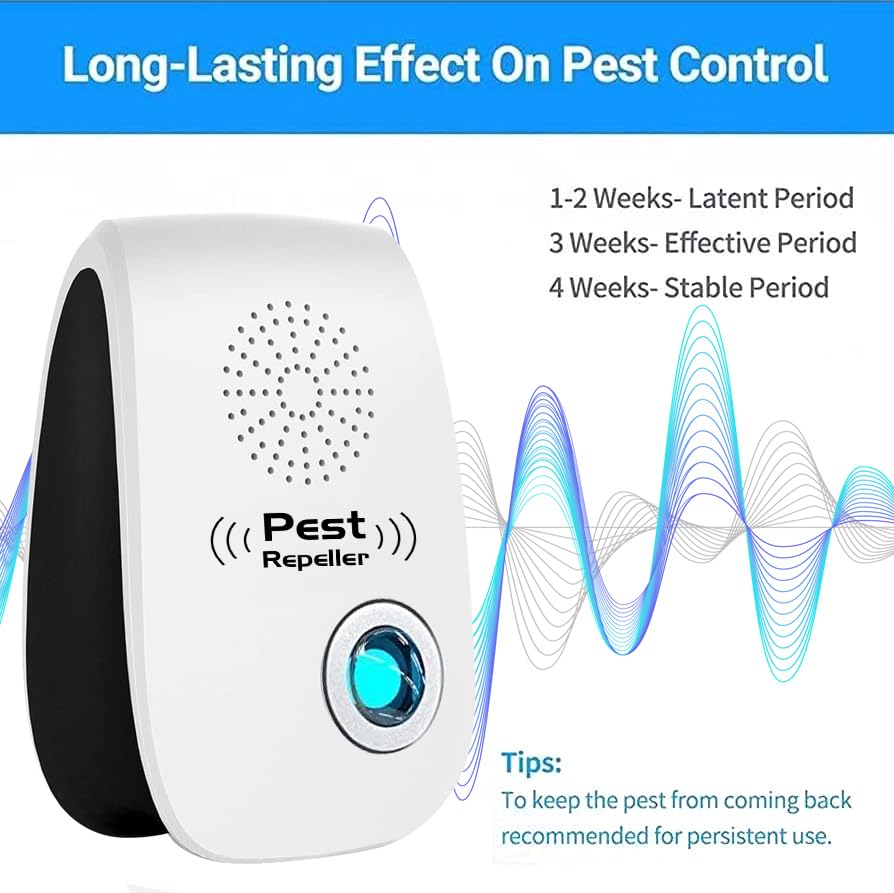 Toyukia 2023 Upgraded Dual Ultrasonic Pest Repeller 6 Pack, Electronic Pest Repellent, Pest Control Plug in for Insects, Roach,Mice,Spider, Mosquito Used for Home,Office etc