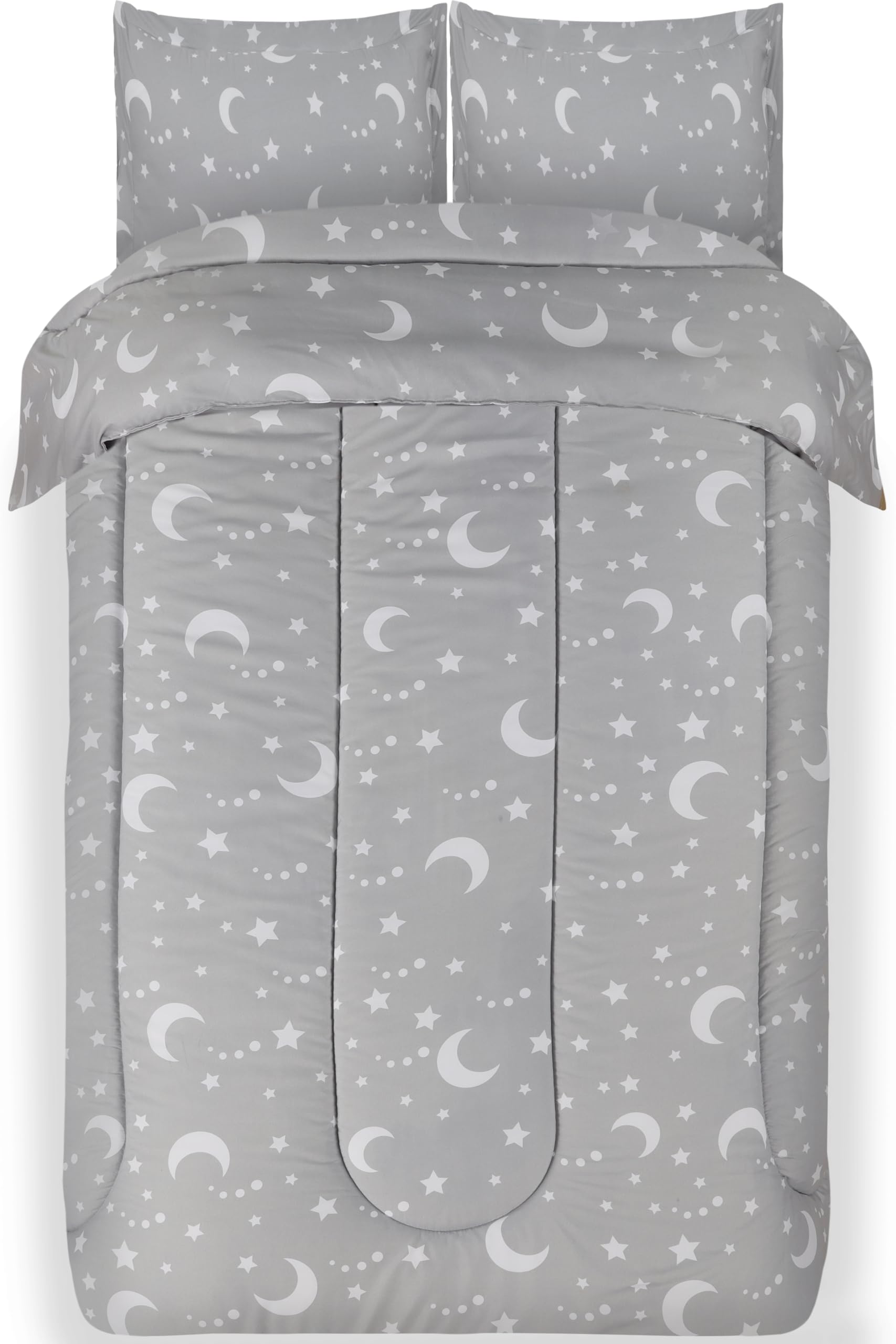Utopia Bedding All Season Moon Star Comforter Set with 2 Pillow Cases, 3 Piece Soft Brushed Microfiber Kids Bedding Set for Boys/Girls, Machine Washable (Twin)