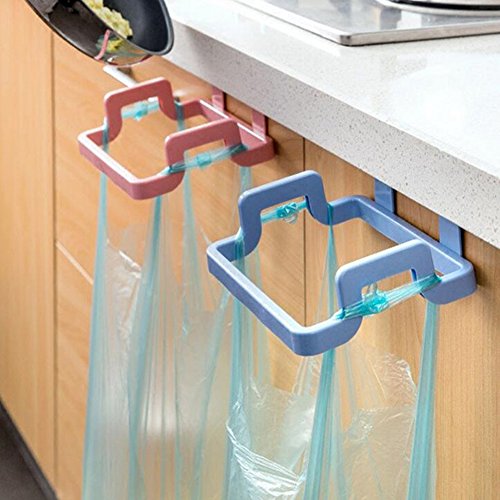 Kitchen Hanging Trash Rubbish Bags Holder Garbage Storage Racks Cupboard Hanger giveyoulucky (Green)