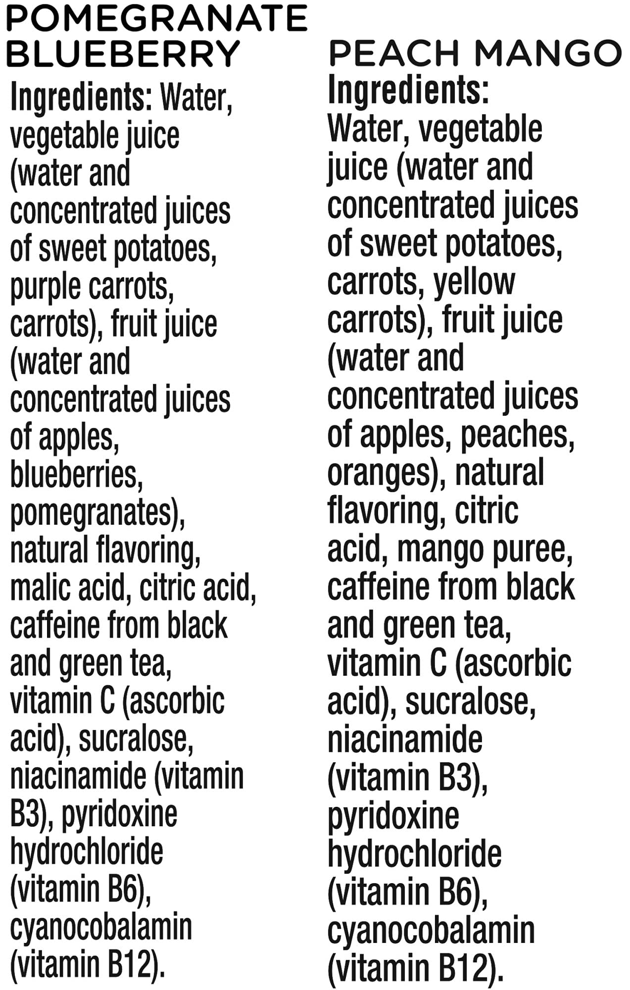 V8 +Energy Variety Pack, Healthy Energy Drink, 12 Pomegranate Blueberry and 12 Peach Mango, 8 Oz Can)
