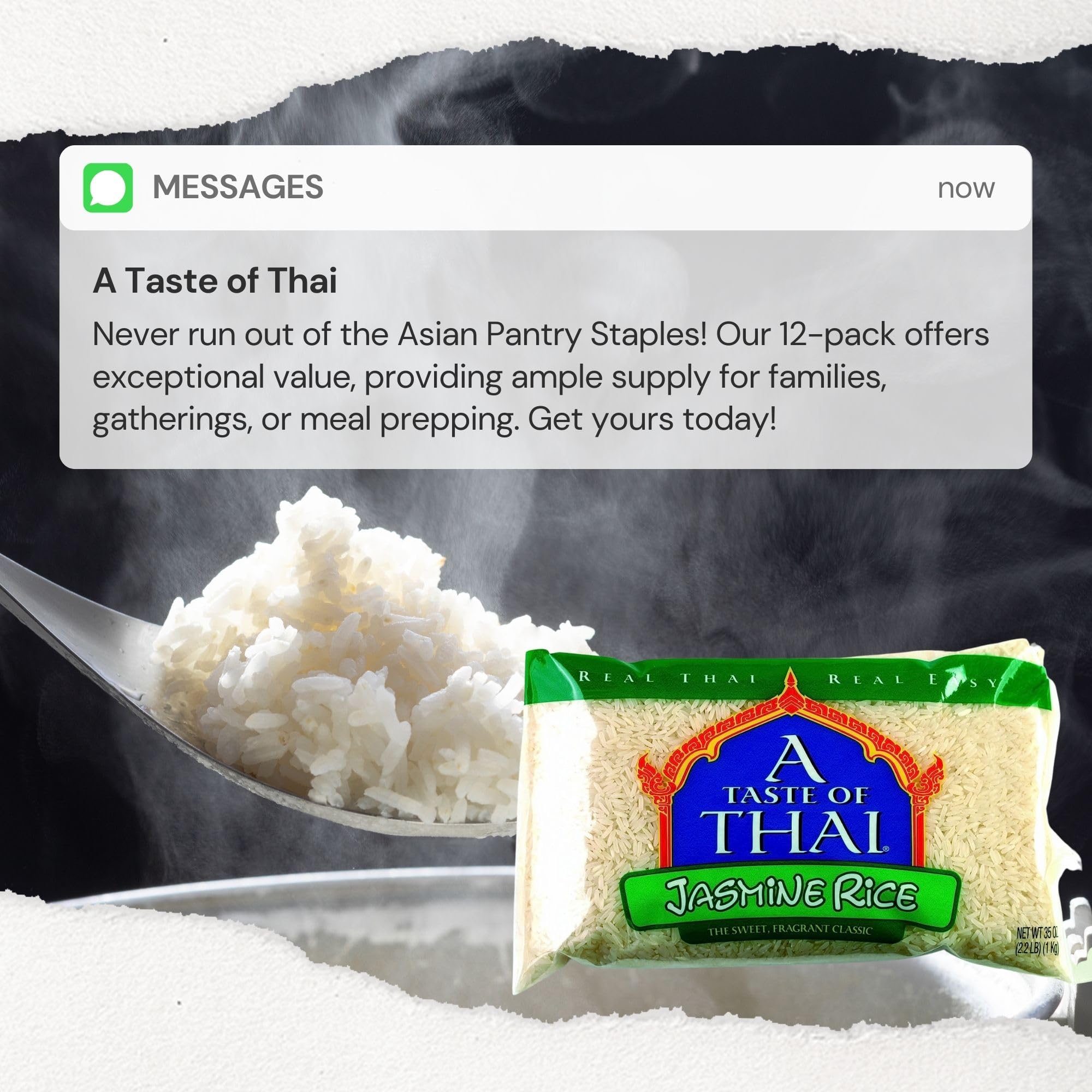 A Taste of Thai Jasmine Rice, 35-Ounce Bags (Pack of 12)
