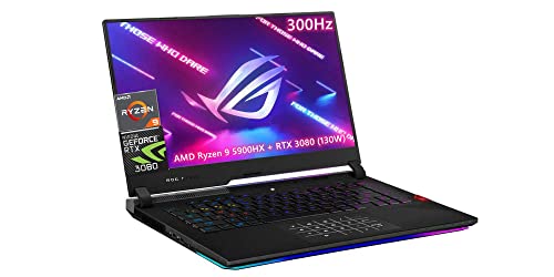 ASUS ROG Strix Scar 15 (2021) Gaming Laptop, 15.6" 300Hz FHD Display, NVIDIA GeForce RTX 3080 (130W ), Ryzen 9 5900HX,with Marvel’s Spider-Man Remastered GeForce RTX Bundle(64GB RAM | 1TB PCIe SSD)