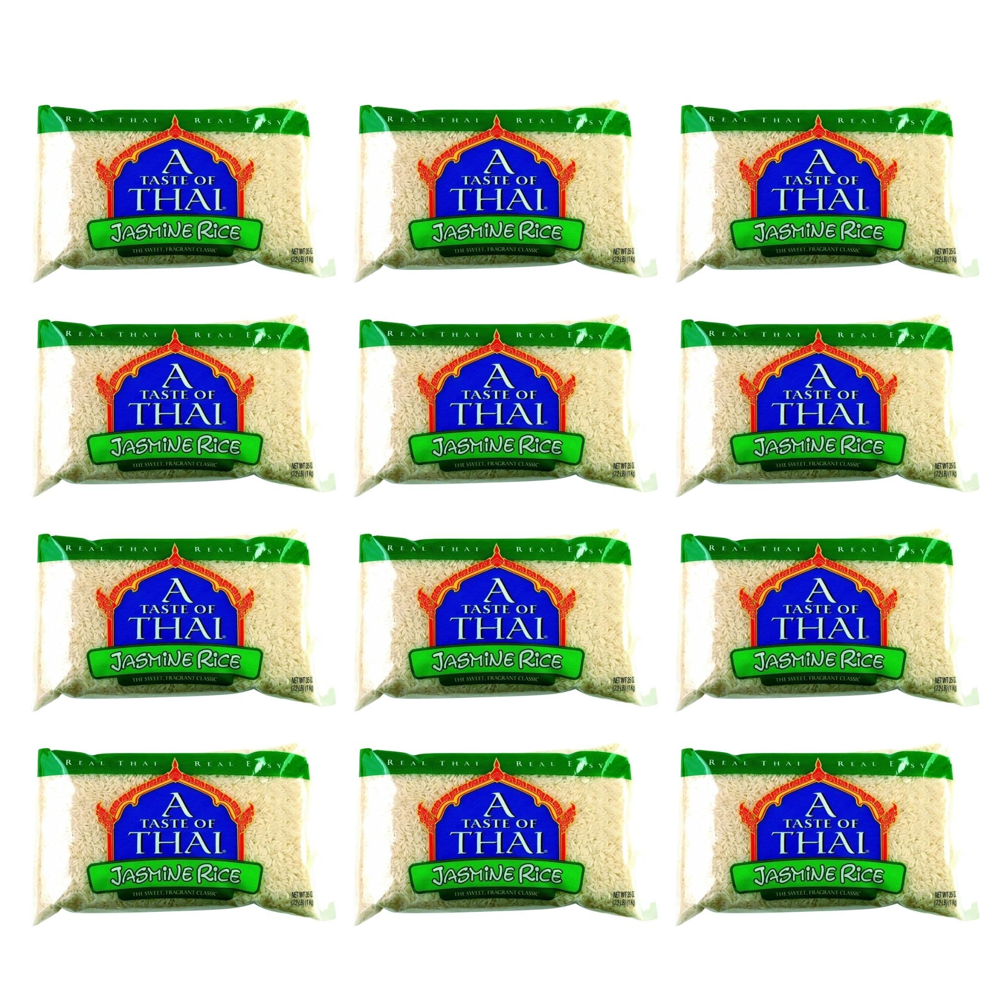 A Taste of Thai Jasmine Rice, 35-Ounce Bags (Pack of 12)