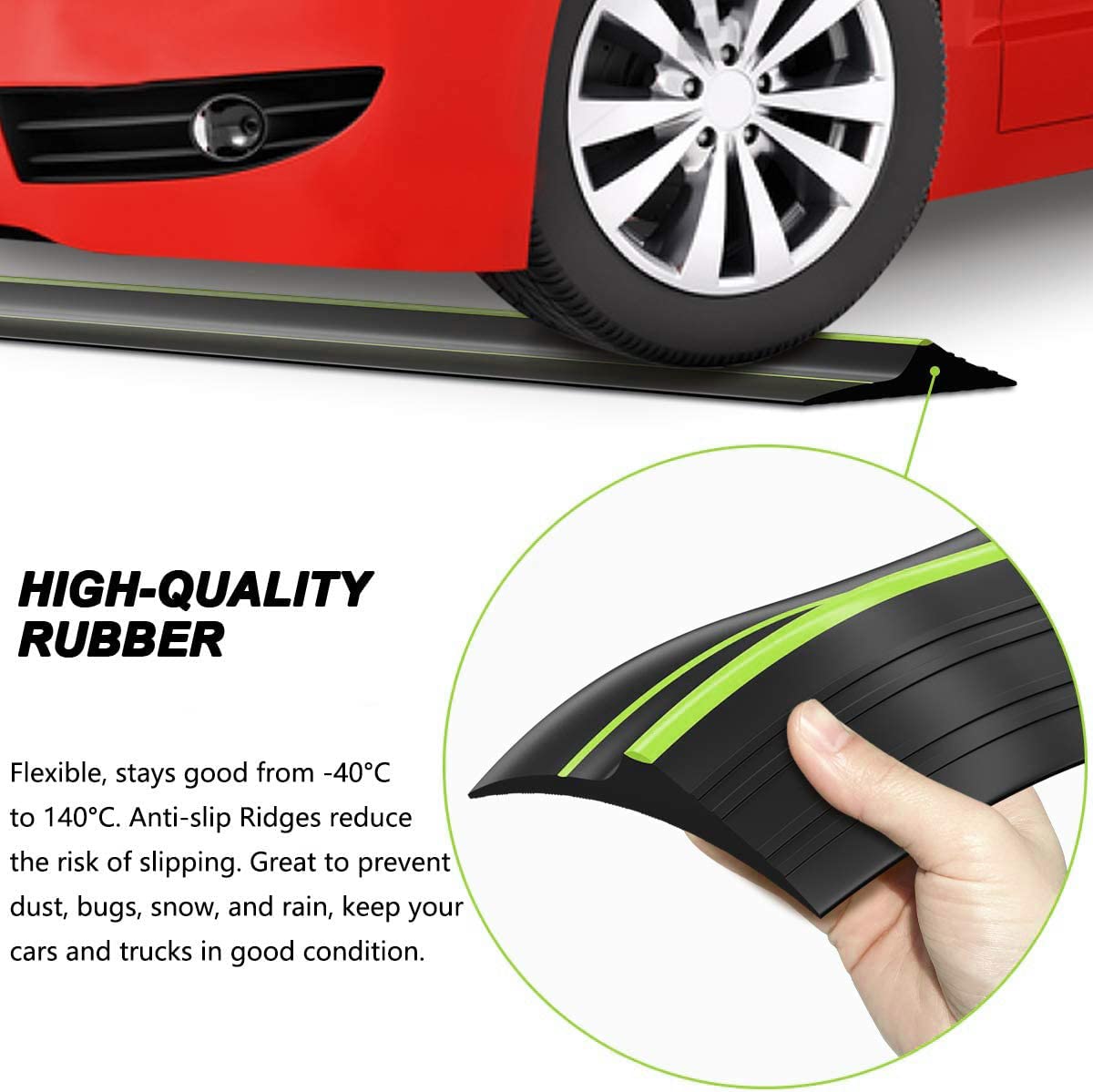 Jin&Bao Universal Garage Door Threshold Seal Strip 20FT Kit, Bottom Waterproof Rubber Weather Stripping Replacement(Green)