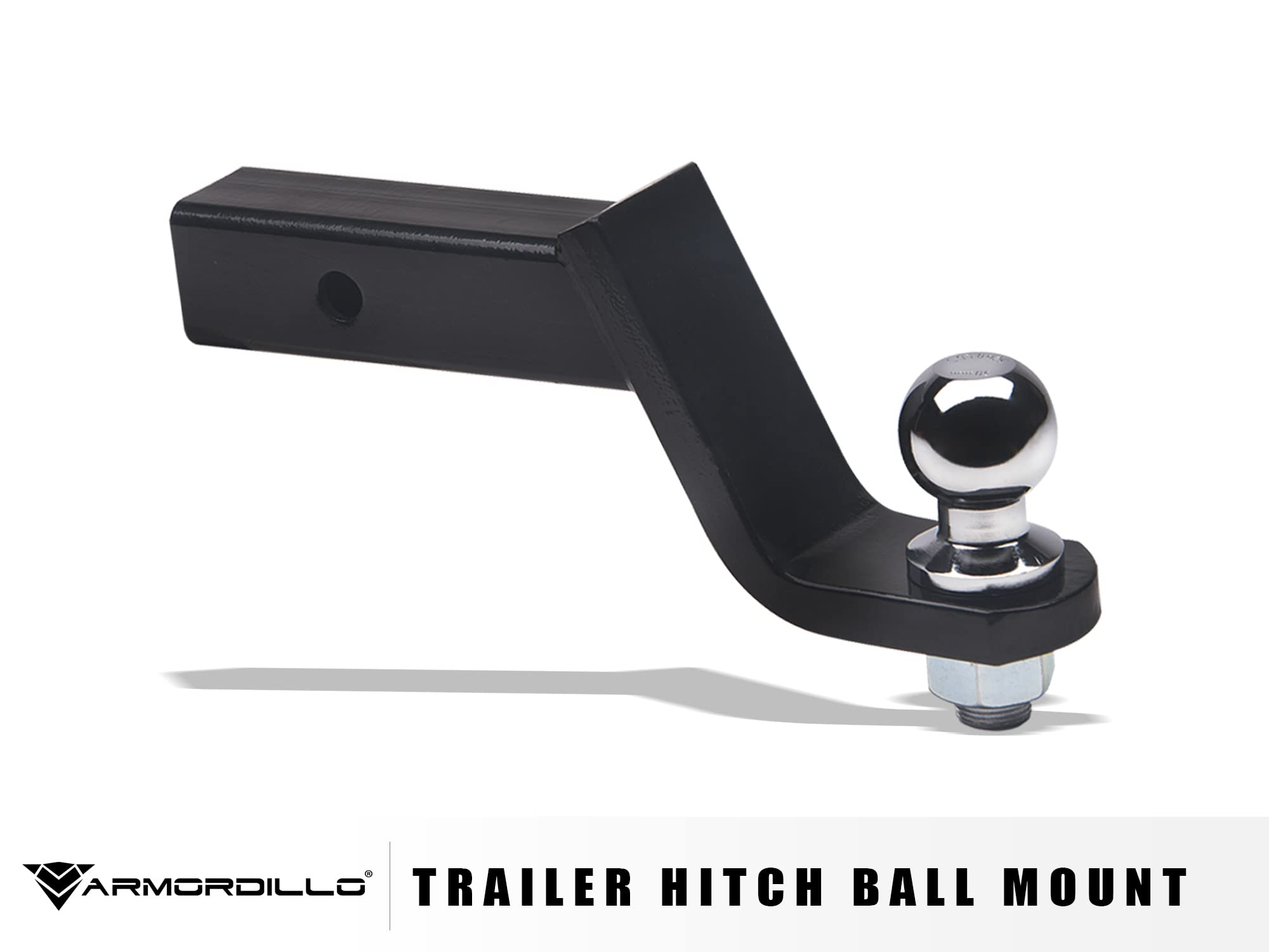 Armordillo 8719527 4-Inch Drop Loaded Ball Mount Universal Fits 2-Inch Receiver Tube Trailer Hitch