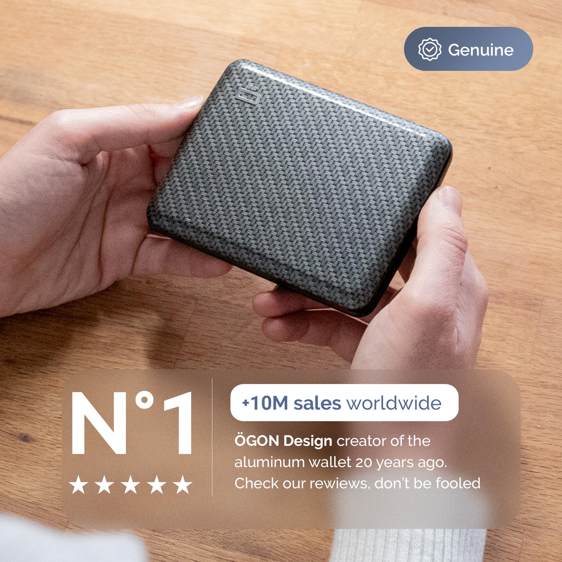 ÖGON -DESIGNS- Aluminum wallet, Large capacity with metal lock, RFID Protection against fraud and demagnetization, Smart Case OSLO Large model