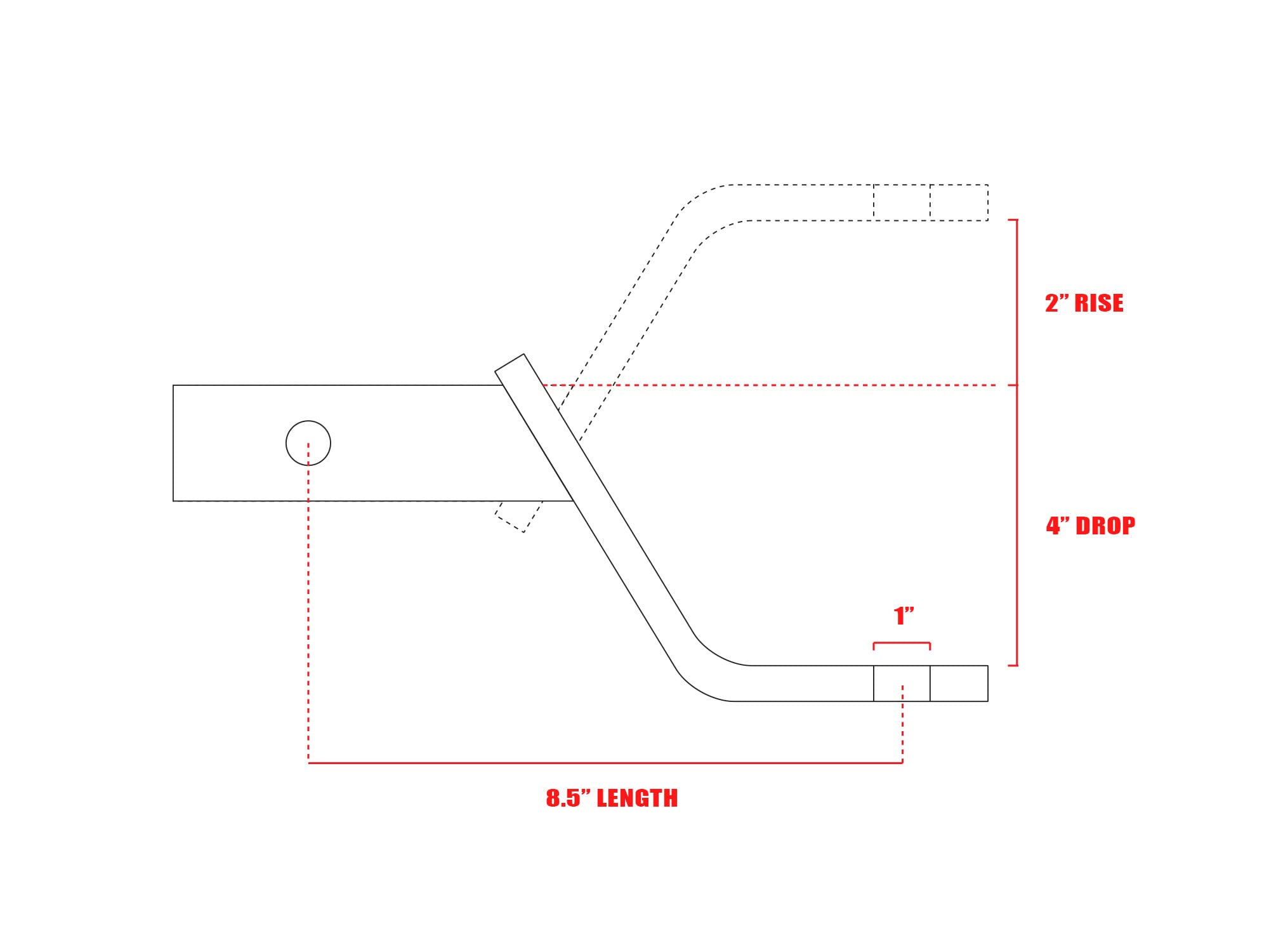 Armordillo 8719527 4-Inch Drop Loaded Ball Mount Universal Fits 2-Inch Receiver Tube Trailer Hitch