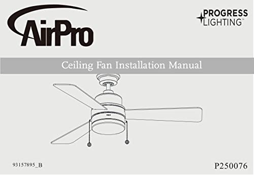Progress Lighting P250076-028-WB Trevina V 3-Blade Modern Indoor Ceiling Fan Satin White with Light Kit and White Opal Shade
