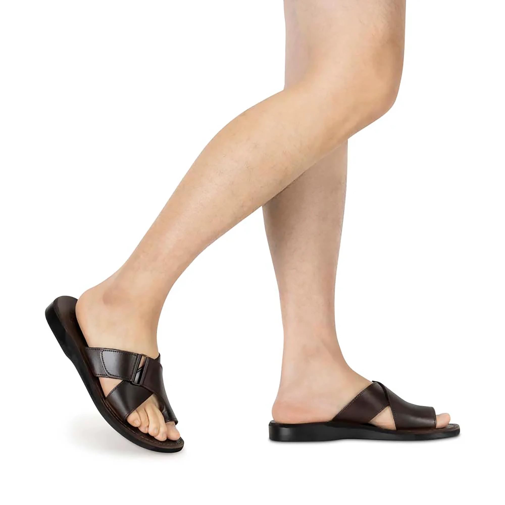 Asher - Leather Slide On Sandal - Mens Sandals