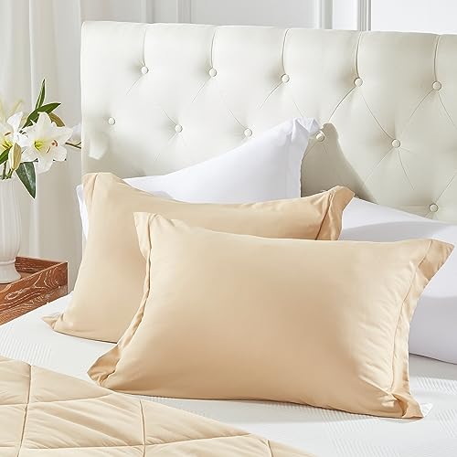NexHome Twin Comforter Set - Khaki Comforter Twin Size Bedding Set - Soft Down Alternative Comforter Bed Set All Seasons 2 Pieces for Kids Boys Girls- 1 Comforter (68"x88") + 1 Pillow Sham (20"x26")