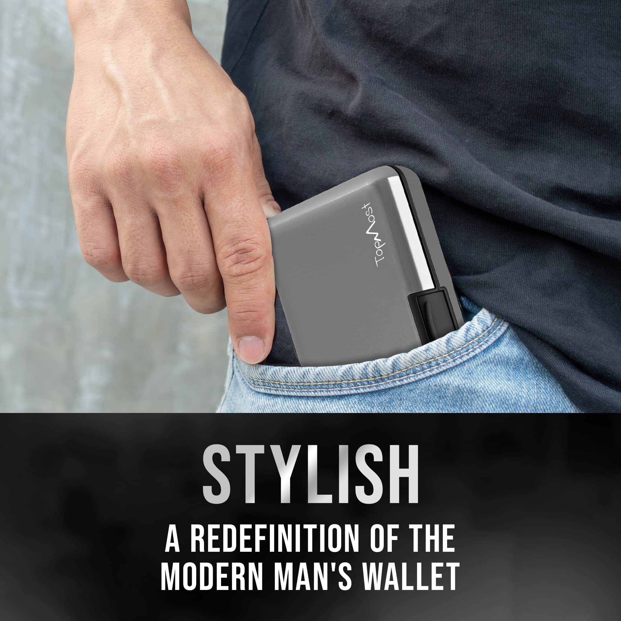 TopMost Aluminum Wallet, Card Case Wallet, Metal RFID Credit Card Holder for Men & Women, 6 Cotton Slots for 12 Cards And Bills, Rfd Protective (Silver)