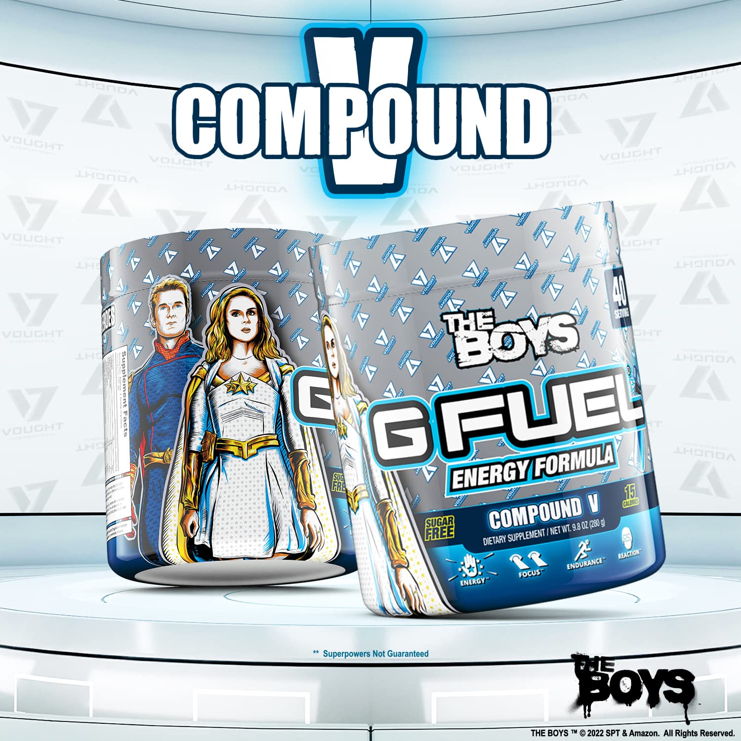 G Fuel Compound V Ginseng Citrus Berry Flavored Game Changing Elite Energy Powder, Sharpens Mental Focus and Cognitive Function, Zero Sugar, Supports Immunity and Enhances Mood 9.8 oz (40 servings)
