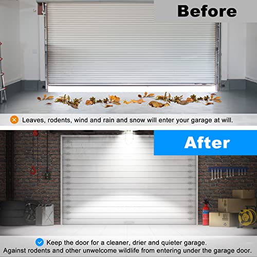 Weatherproofing Garage Door Seals Fits Overhead Door P-Bulb Garage Door Bottom Weather Seal,Replacement Overhead 18FT Wide Doors (Black) (18FT)