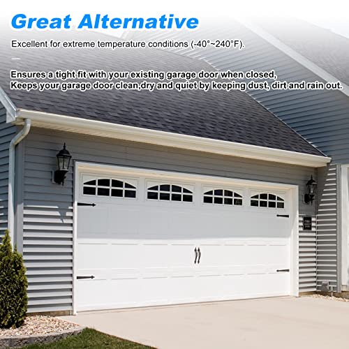 Weatherproofing Garage Door Seals Fits Overhead Door P-Bulb Garage Door Bottom Weather Seal,Replacement Overhead 18FT Wide Doors (Black) (18FT)