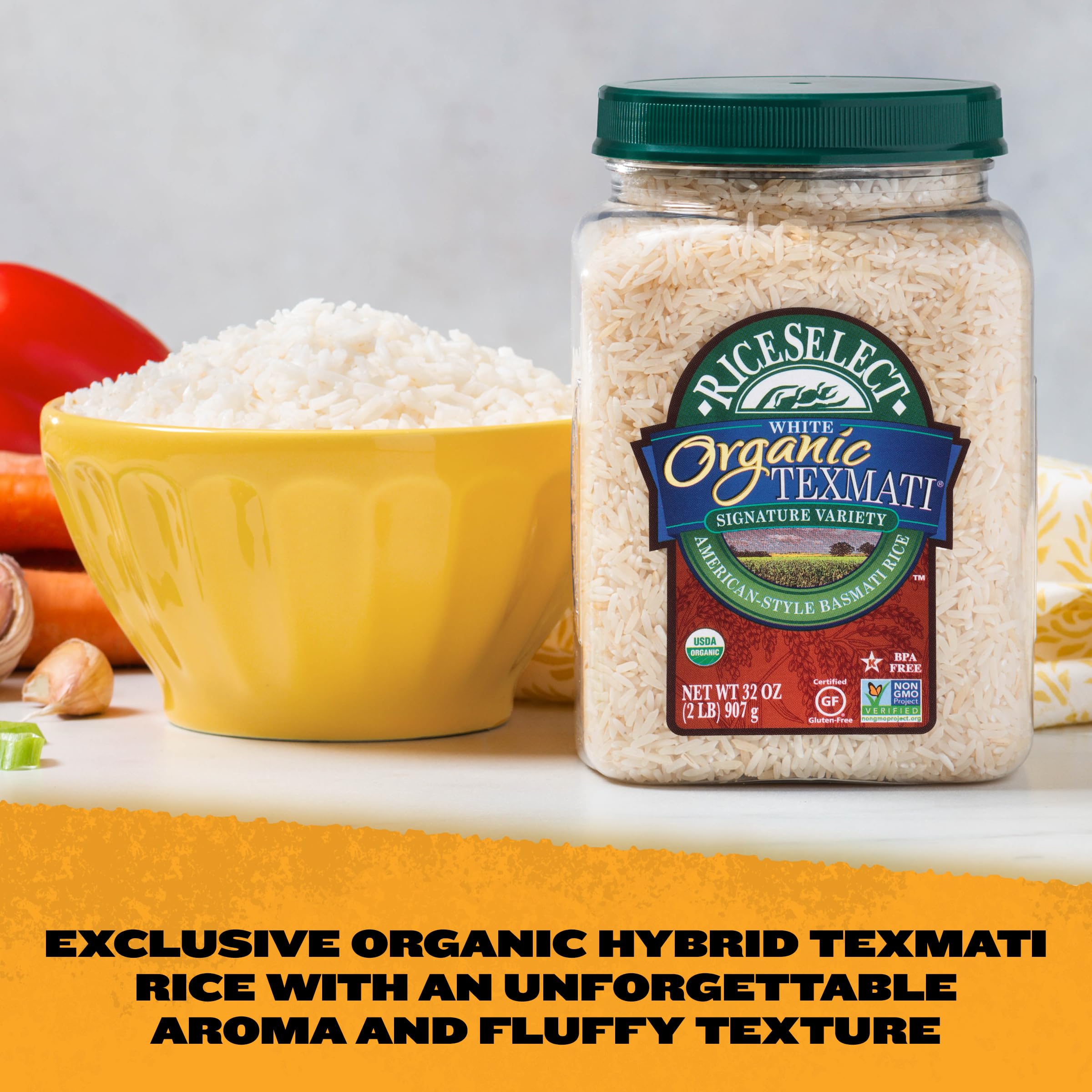 RiceSelect Organic Texmati White Rice, 32 Ounce (1 Count)