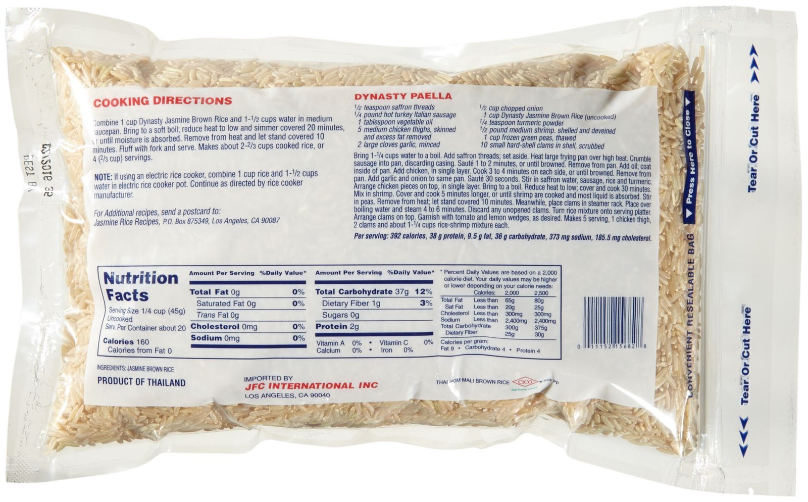 Dynasty, Brown Jasmine Rice, 2 Lb