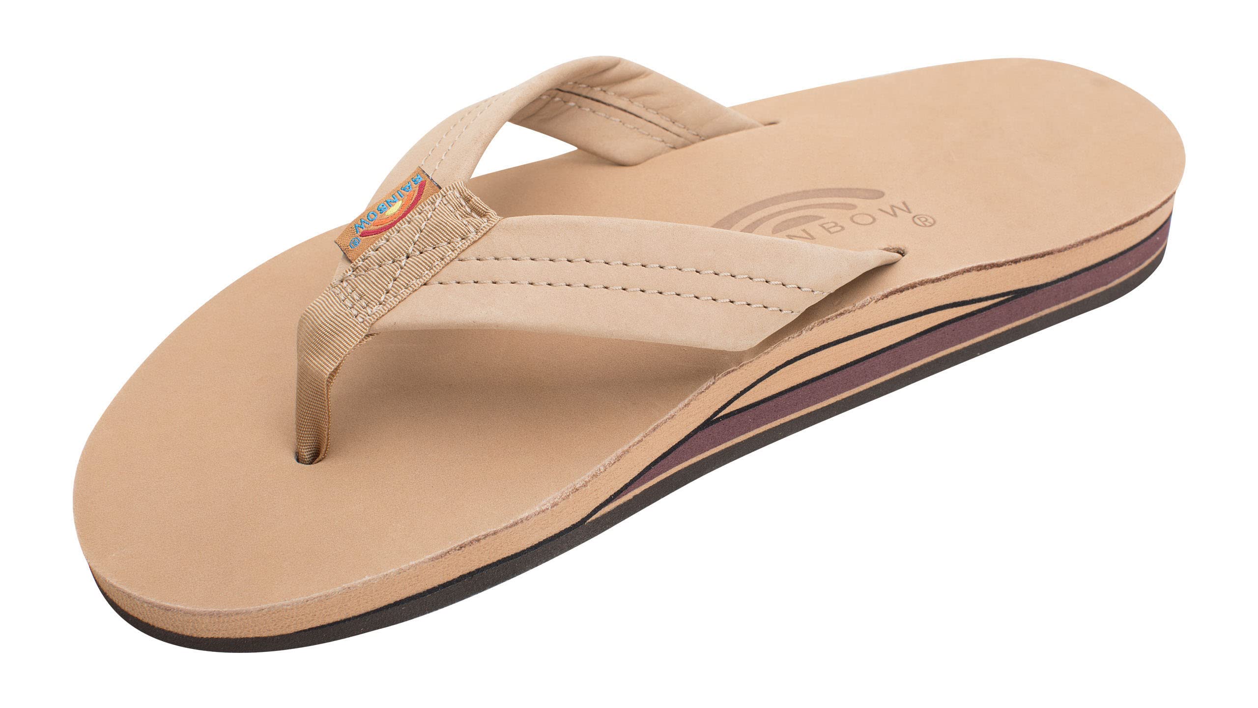 Rainbow Sandals Men Premium Leather Double Layer, Sierra Brown, Large
