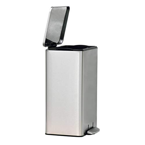 King’s Rack 8 Gallon / 30 Liter Brushed Stainless Steel Step-on Trash Can Fingerprint Resistance with Removable Bucket Fits in Kitchen, Bedroom & Office