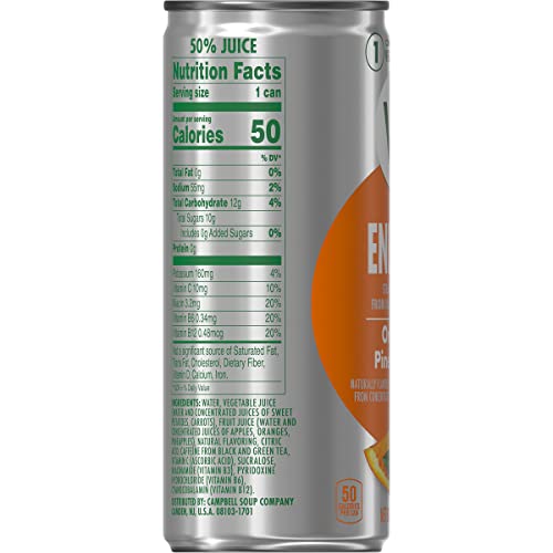 V8 +ENERGY Orange Pineapple Energy Drink, 8 Ounce Can (Case Of 24)