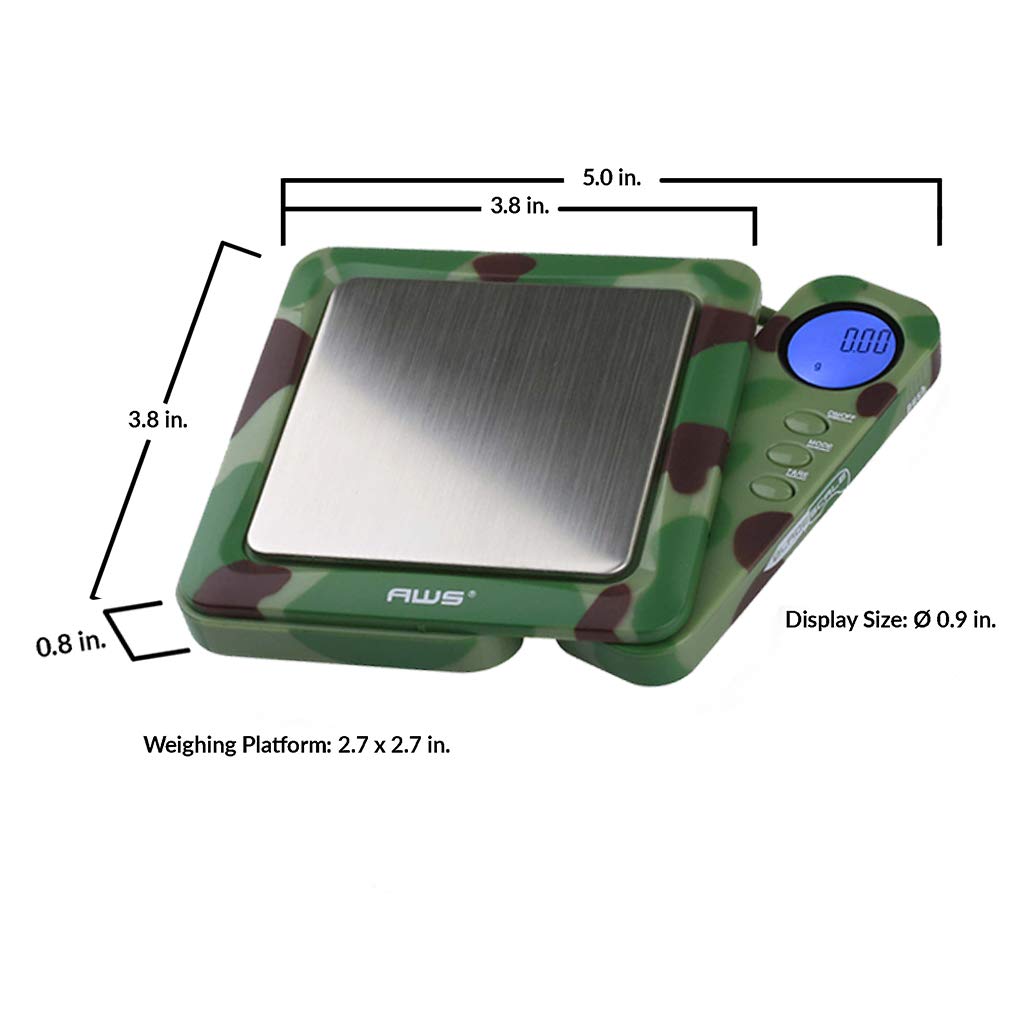 American Weigh Scales Blade SeriesDigital Precision Pocket Weight Scale, USB Light, LCD Screen650 X 0.1G(Camo)