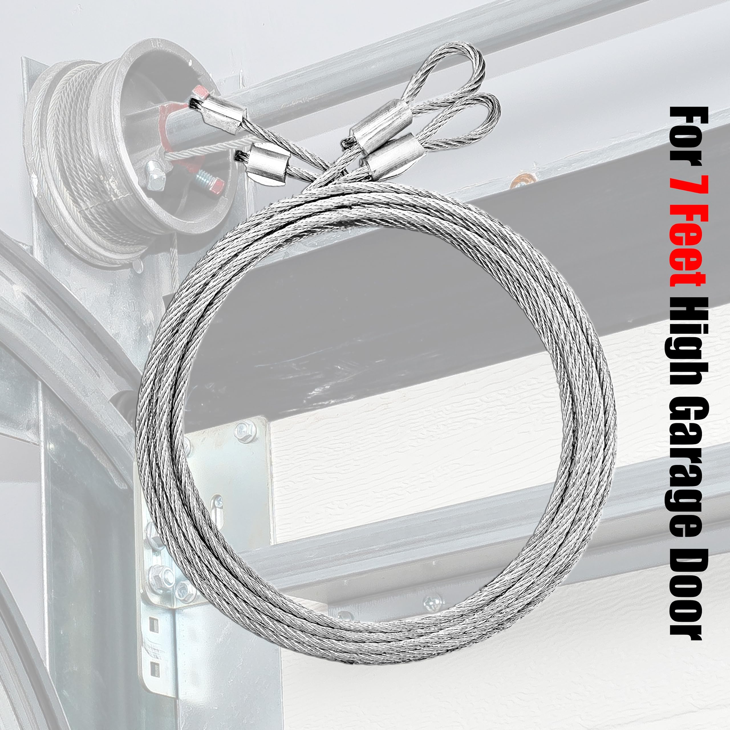 Blesseras 2-Pack Garage Door Winding Bars & 2-Pack 8.5' Cable for 7 Feet Garage Door