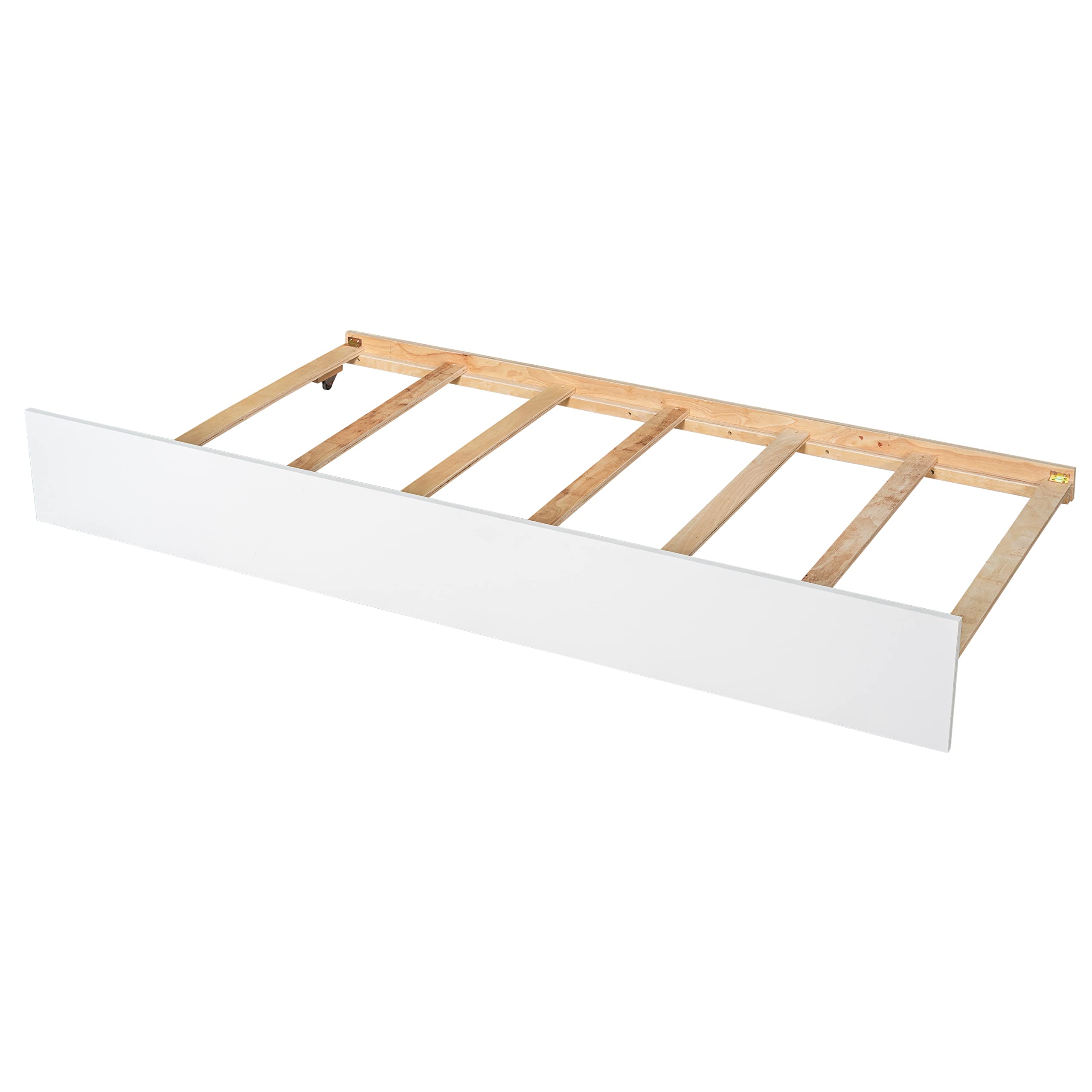 Bellemave Full Size Bed Frame with Trundle,Captain’s Bed Full with Bookcase Headboard,Wooden Platform Bed Trundle Bed for Kids, Teens(Full,White)