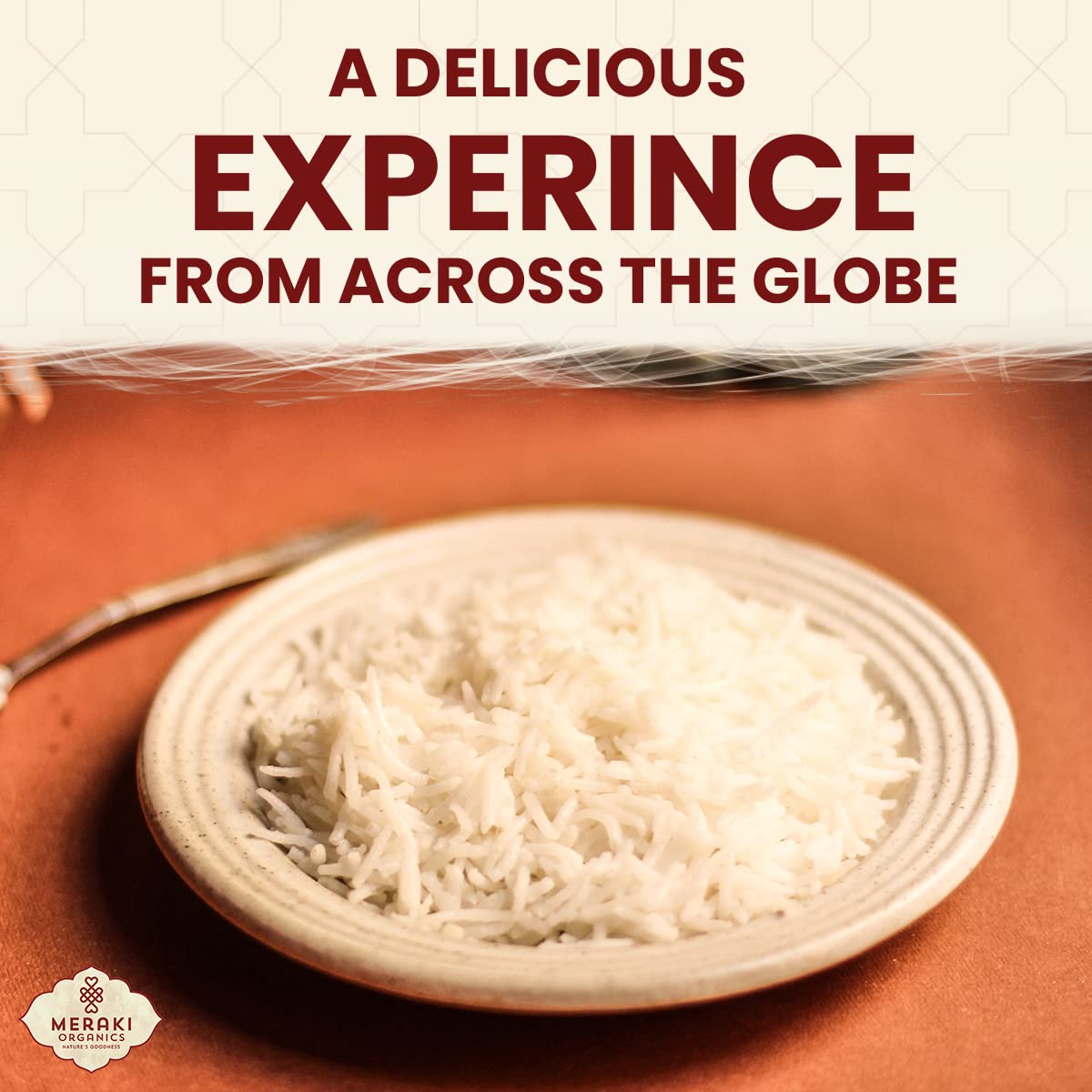Meraki Organic White Basmati Rice 2 LB Bag - Pleasant Aroma, Thin, Extra Long Separated Fluffy Texture - Authentic Rice from Punjab, 100% USDA Certified Organic, Gluten-Free, Non-GMO, Vegan, Halal Kosher Low Sodium & Delicious No Artificial Flavors