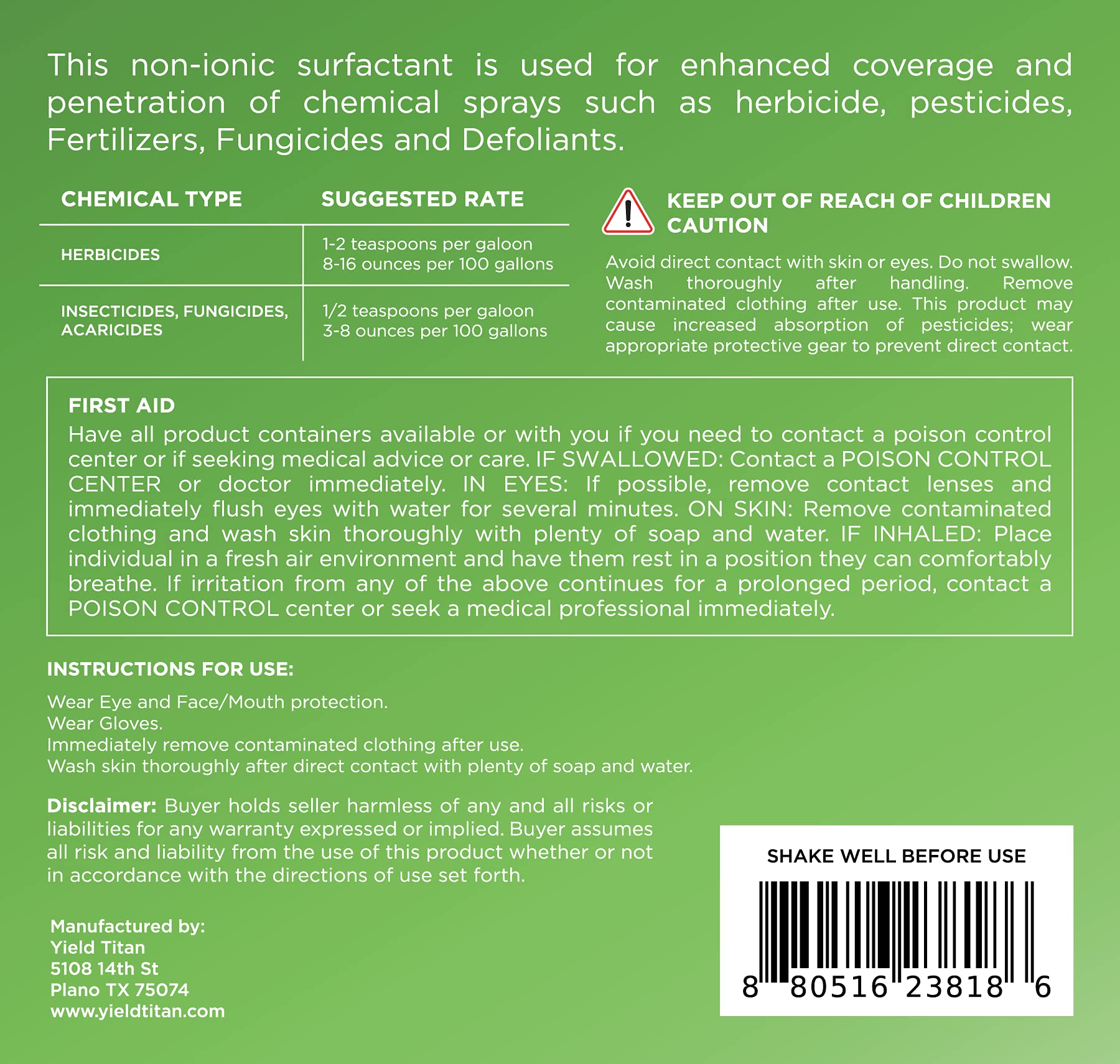 Primesource Meso 4 SC Select with Yield Titan's Vector Blue Concentrated Spray Pattern Indicator 8 Ounces and Surfactant