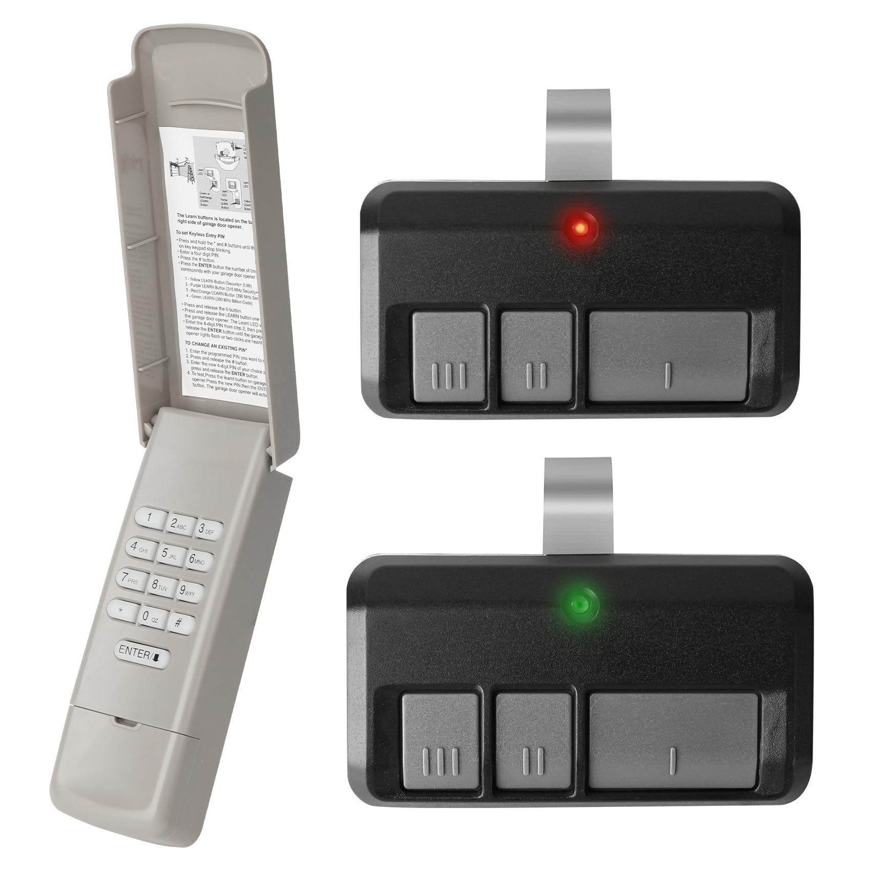 MIV 877MAX Garage Door Keypad, with 2 Pack 893MAX Opener Remote, Compatible with LiftMaster/Chamberlain/Craftsman Garage Door Opener Since 1993