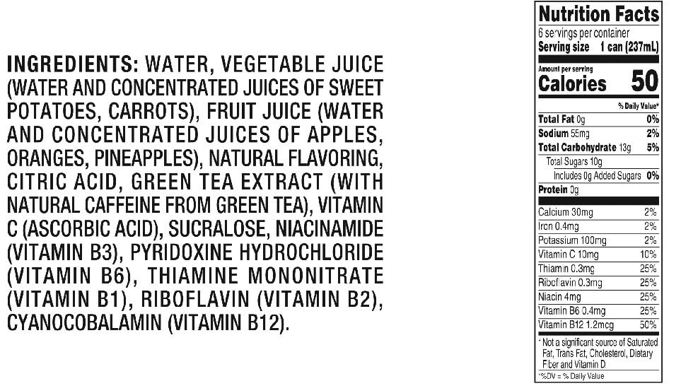 V8 +Energy Drink Variety Pack, Pomegranate Blueberry, Black Cherry, Orange Pineapple, Peach Mango, 8 Fl Oz (4 Packs of 6 Cans)