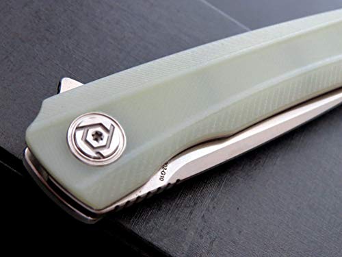 Eafegrow CH3002-G10 Folding Camping Knives 3.7 inch D2 Blade and G10 Handle Pocket Knives Outdoor Hunting Knife Tactical Folding Knives (jade)