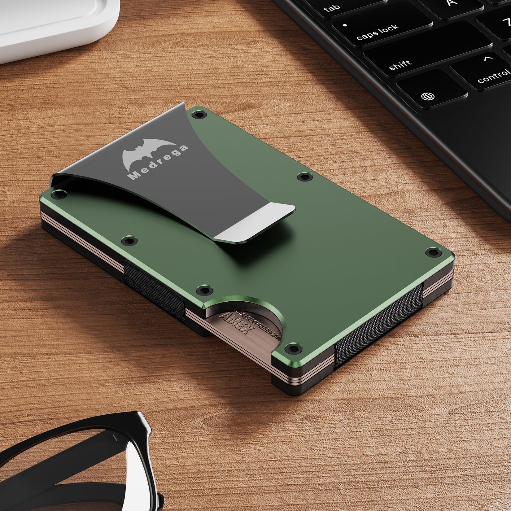 Metal-Wallet with Money-Clip, Wallet for Men Slim Minimalist, Thin Mens Wallet Slim, Tactical Wallet Aluminum, Credit Card Holder Wallet for Men Rigid