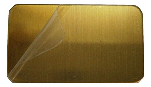 RMP Stamping Blanks, 2-1/8 Inch x 3-3/8 Inch Rectangle Wallet Card with Rounded Corners, Brass 0.032 Inch (20 Ga.) - 6 Pack