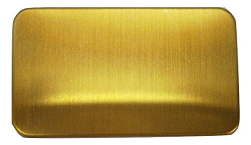 RMP Stamping Blanks, 2-1/8 Inch x 3-3/8 Inch Rectangle Wallet Card with Rounded Corners, Brass 0.032 Inch (20 Ga.) - 6 Pack
