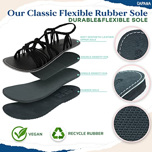 Capana Flat Sandals - Classic Black (11)