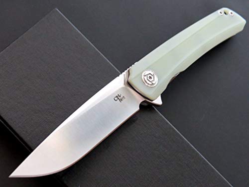 Eafegrow CH3002-G10 Folding Camping Knives 3.7 inch D2 Blade and G10 Handle Pocket Knives Outdoor Hunting Knife Tactical Folding Knives (jade)