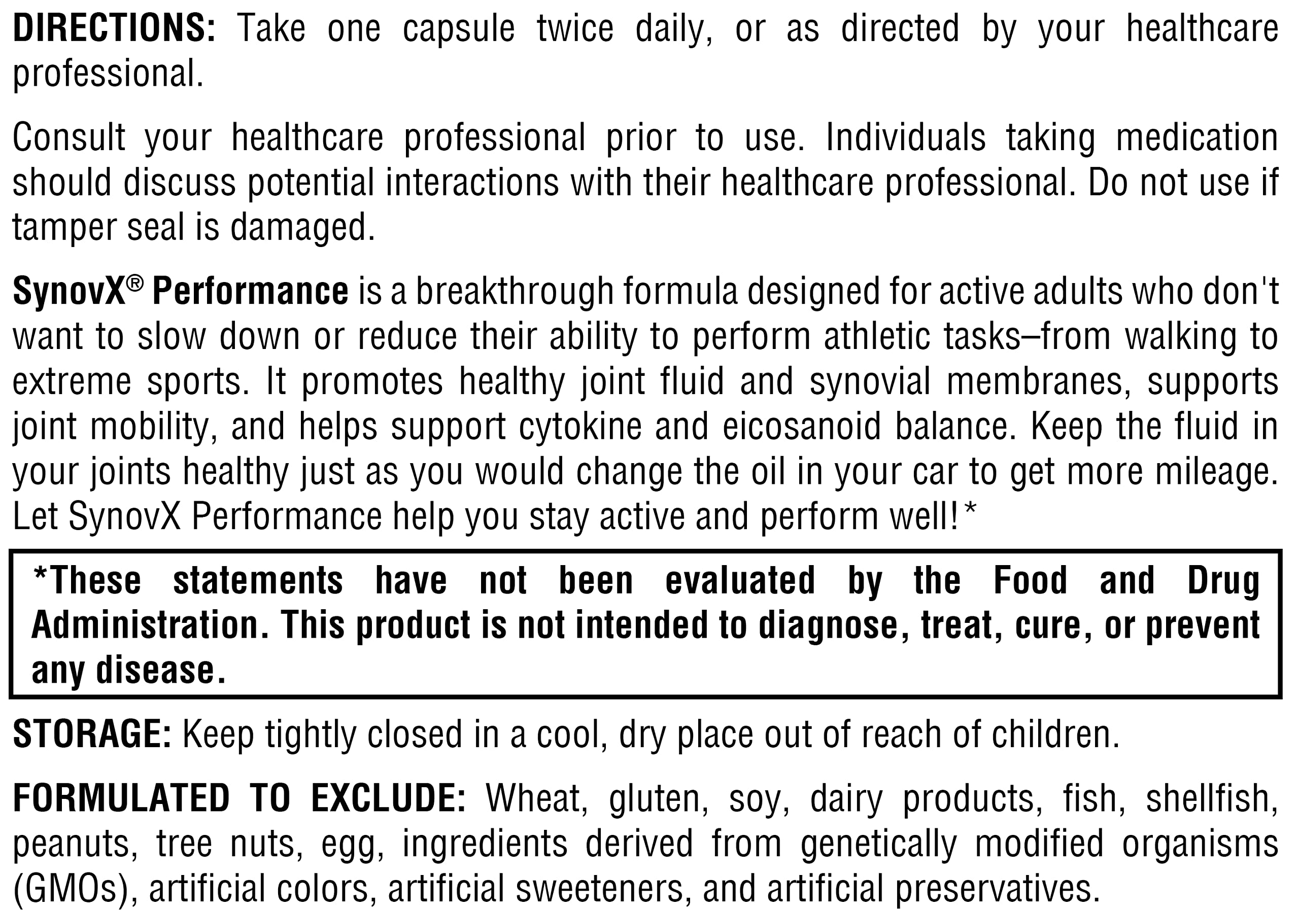 XYMOGEN SynovX Performance - Stay Active with Joint Mobility & Cytokine Balance Support - Joint Supplements for Women, Men and Athletes with High Molecular Weight Hyaluronic Acid (60 Capsules)